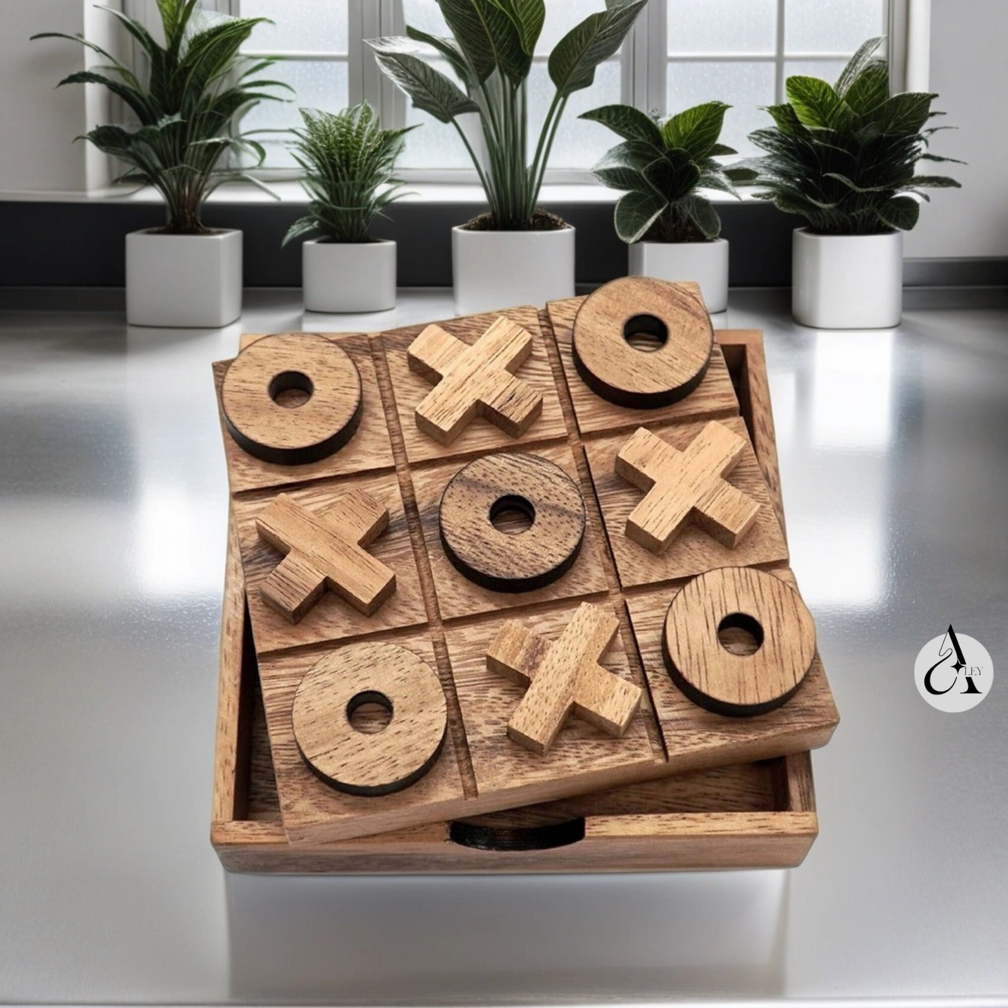 Tic Tac Toe Wooden Board Game, Noughts and Crosses, Xs and Os Board ...