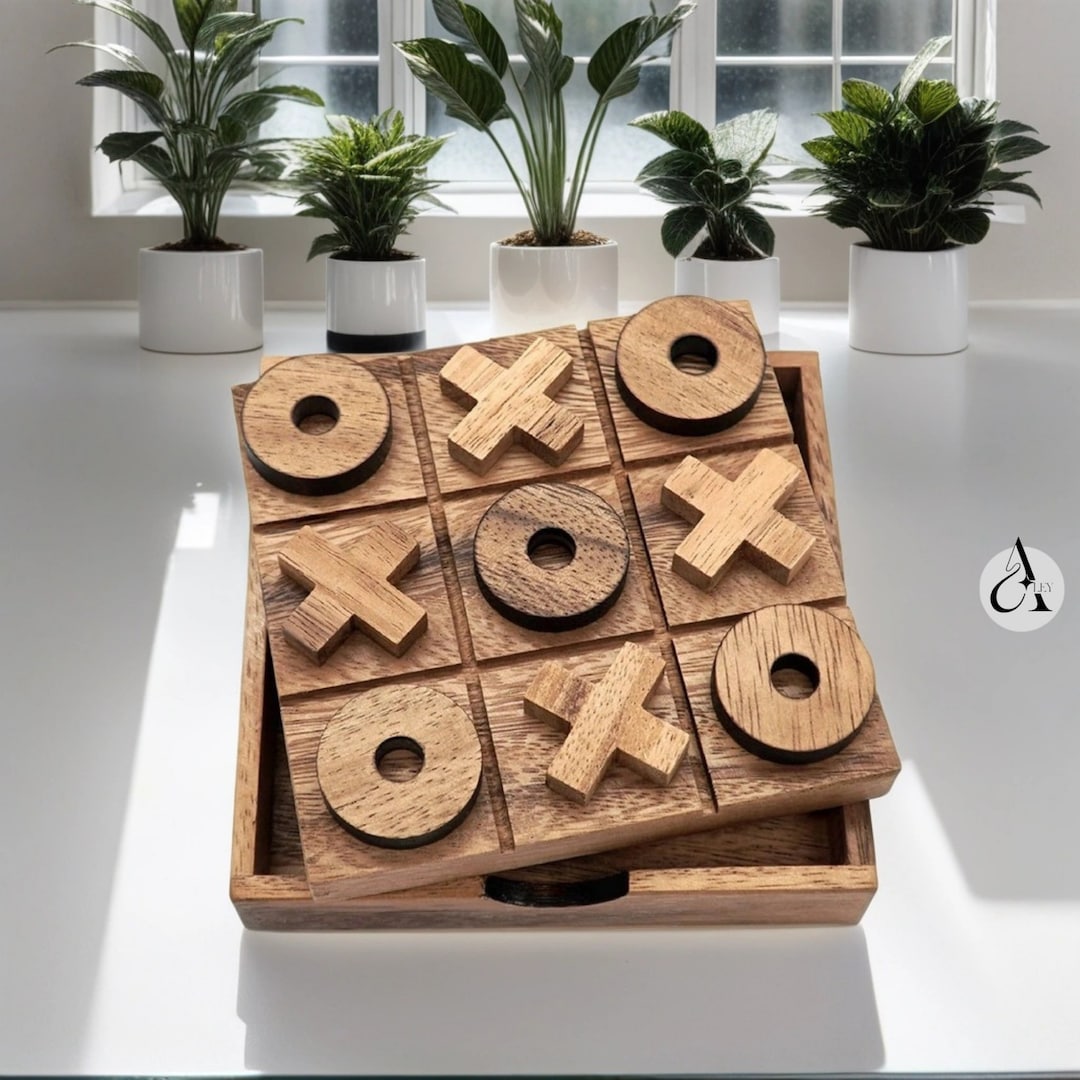 Tic Tac Toe Wooden Board Game, Noughts and Crosses, Xs and Os Board ...
