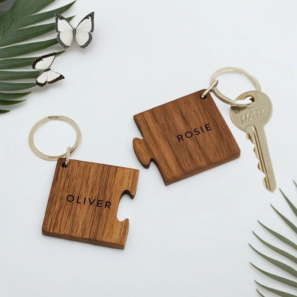 Keychain Premium With Engraving, Wooden Pendant,gift, Wooden Keychain ...