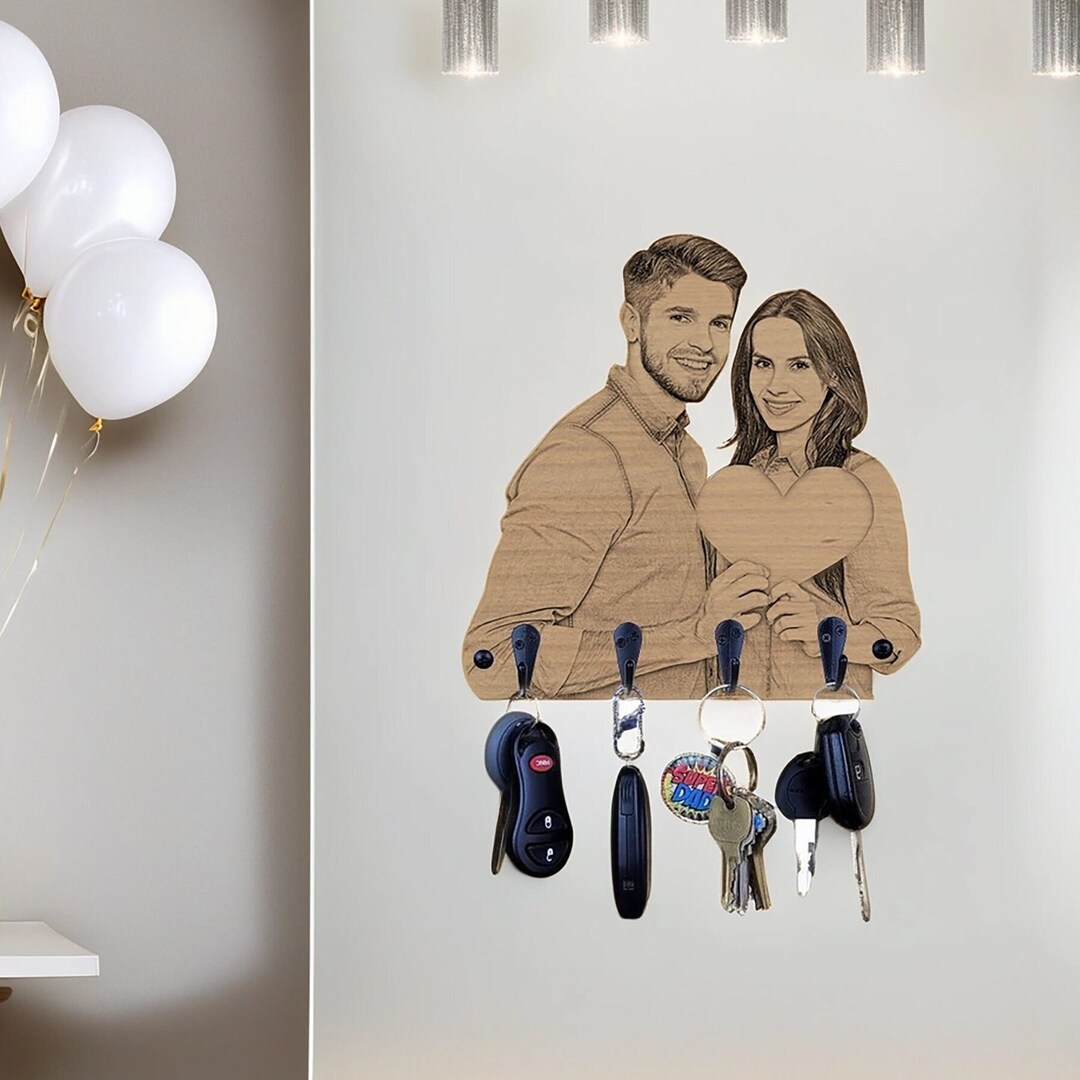 Wooden Key Holder, Housewarming Gift, Christmas Gift Custom Family Key ...