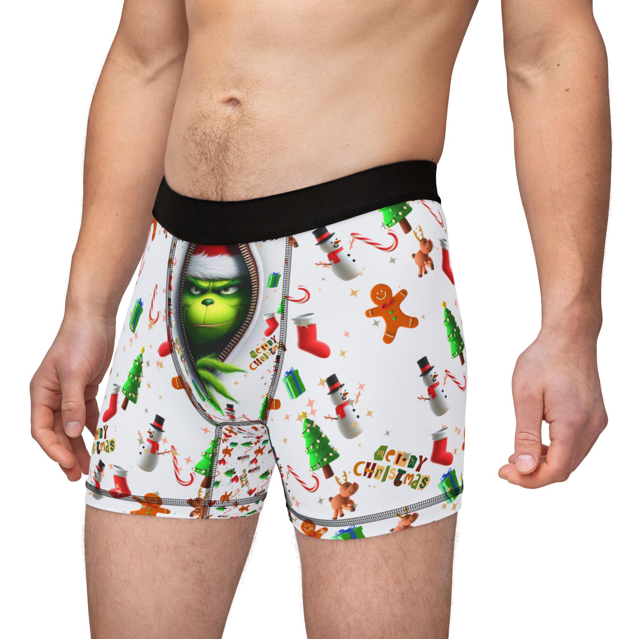 Men's Boxers, Funny Grinch Design Chiristmas Gift, Christmas Boxers ...