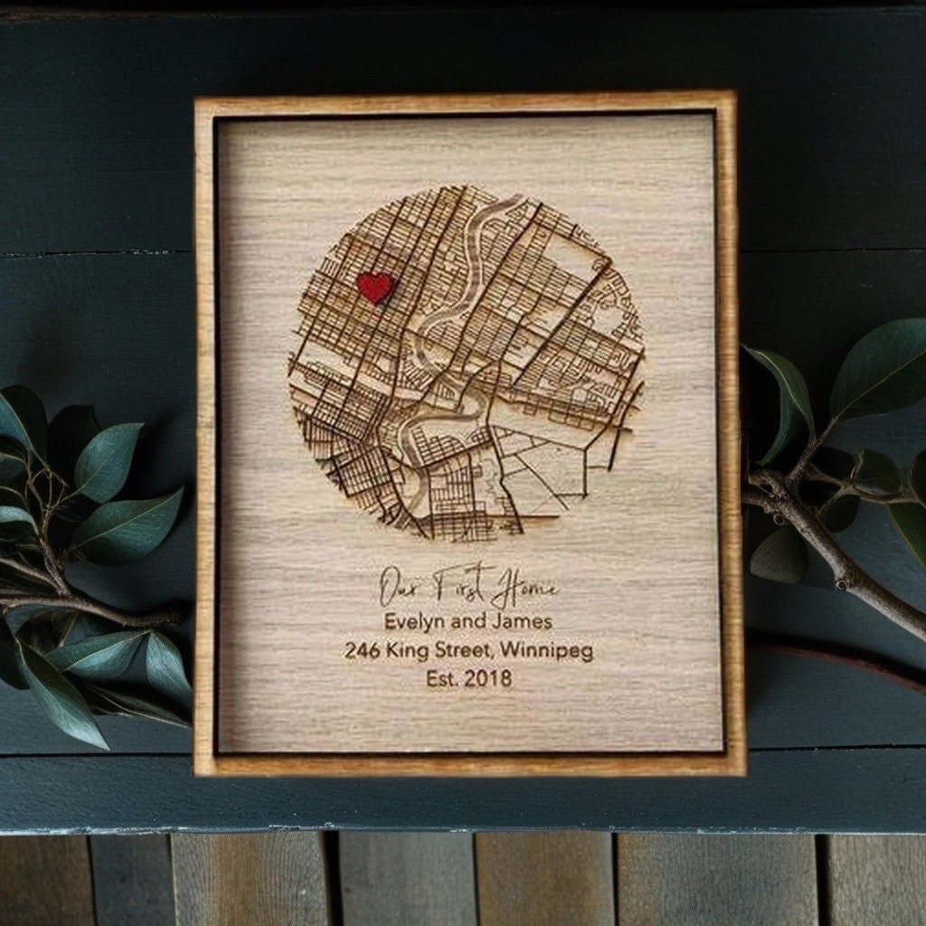 Custom Memory Map, Wood Memory Map, Personalized Map, First Home ...