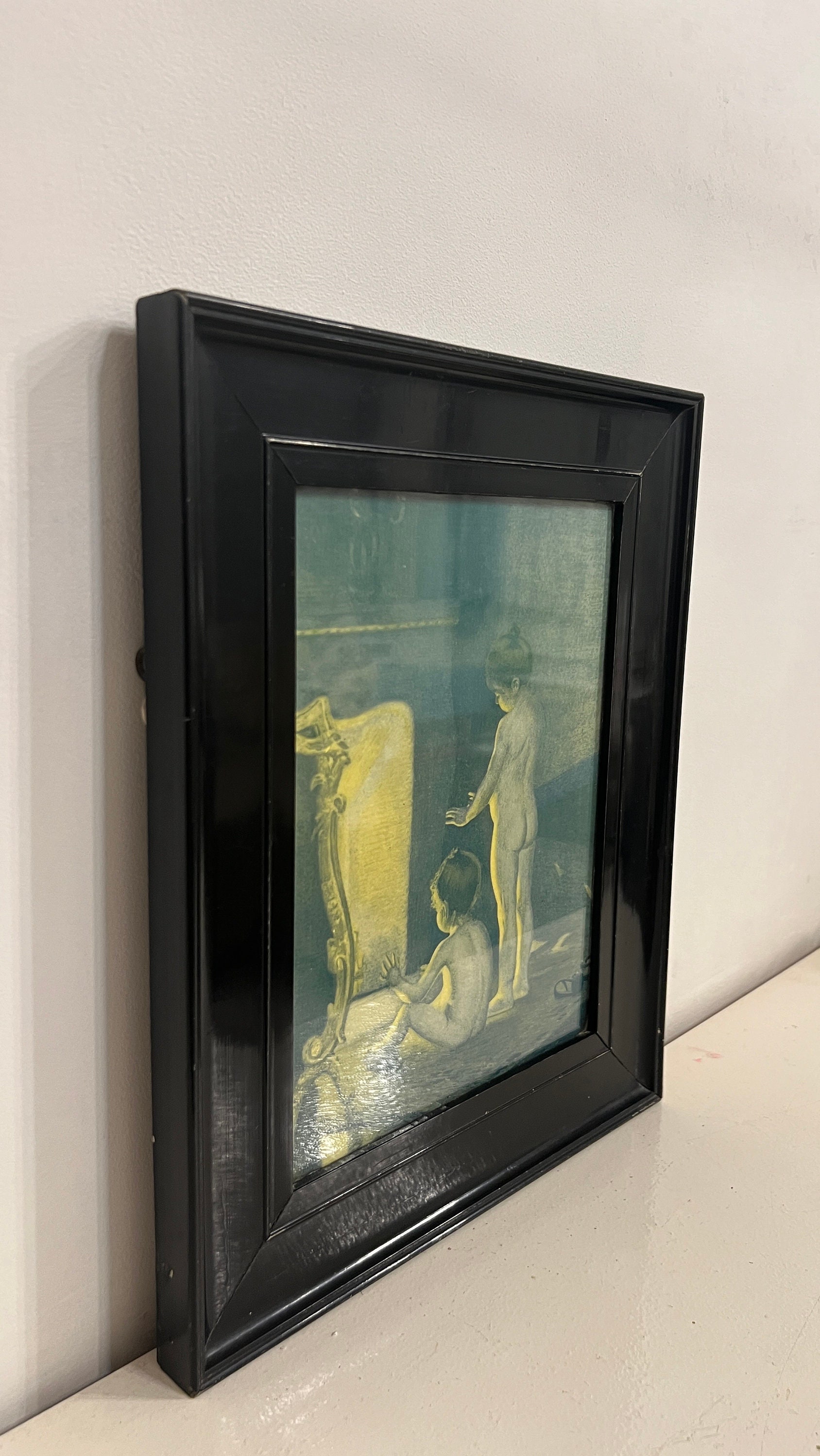 1890 Paul Peel after the Bath original Vintage Framed Print of an ...