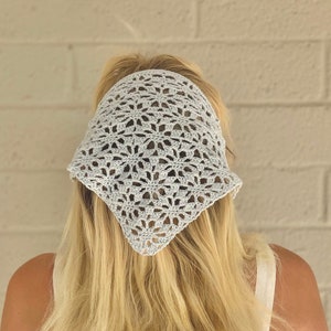 Crochet Pattern Bandana Headband Crochet Flower Headband Pattern Lace ...