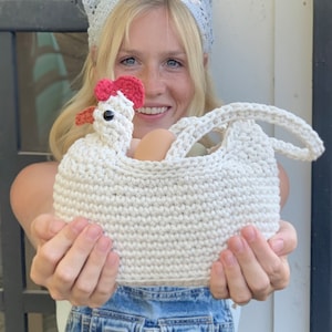 Crochet Chicken Purse Pattern: Egg Basket, Crossbody Bag (PDF Pattern ...