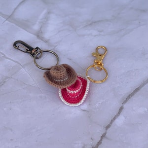 Crochet Pattern Cowboy Hat Keychain Crochet Pattern for Mini Cowboy Hat ...