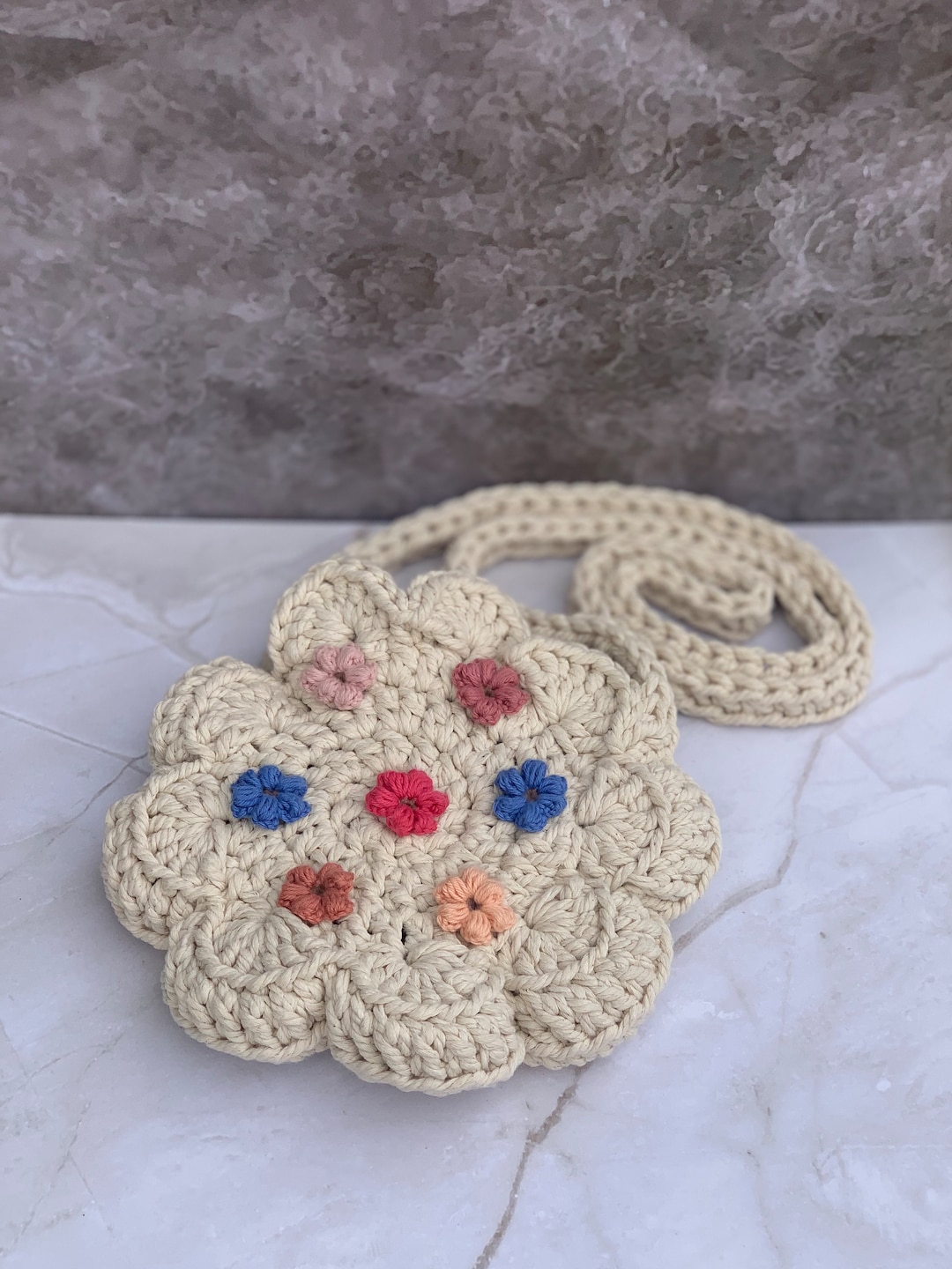 Crochet Flower Crossbody Bag Pattern, Easy Puff Design (PDF Pattern) - Etsy