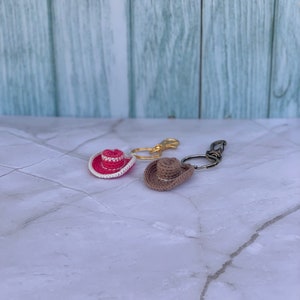 Crochet Pattern Cowboy Hat Keychain Crochet Pattern for Mini Cowboy Hat ...