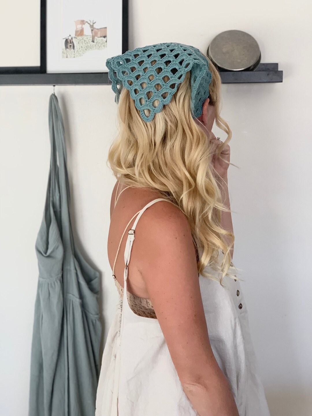 Crochet Lace Shell Bandana Headband Pattern (PDF Pattern) - Etsy