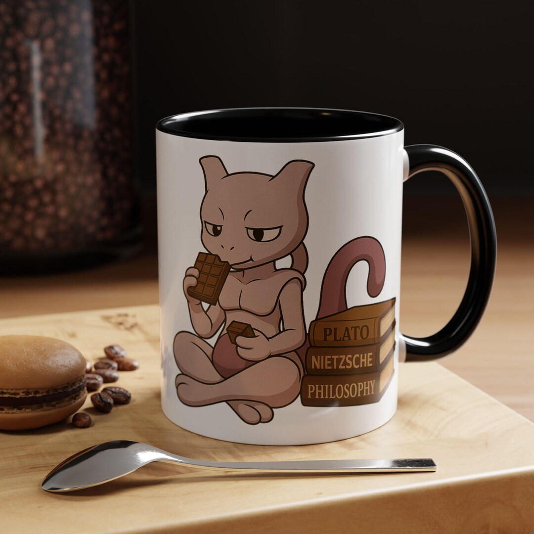 Mewtwo Snack Mug – Funny Pokémon-inspired Cup | Mewtwo Eating Chocolate ...