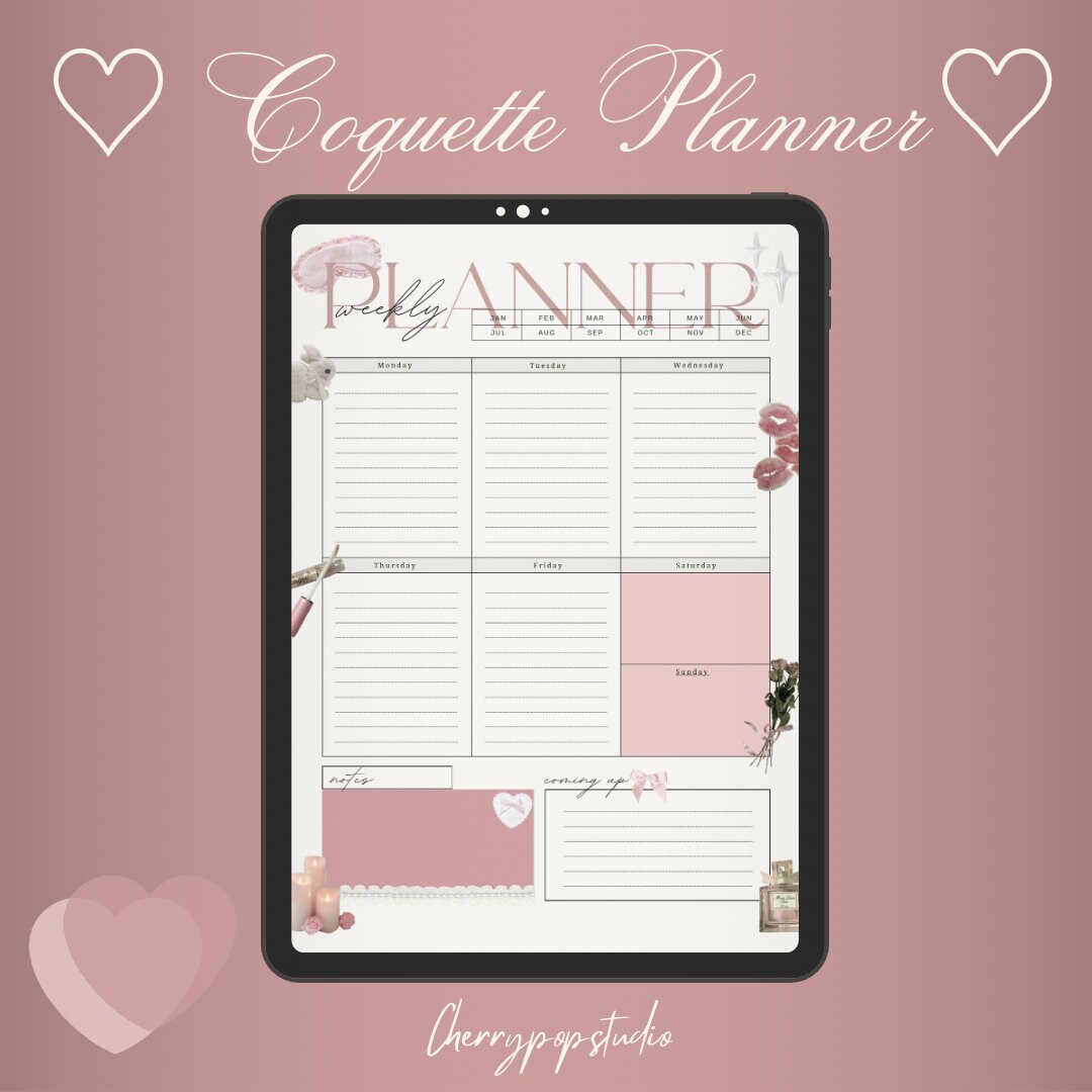 Coquette Girl Planner Template Goodnotes/ipad Planner Printable - Etsy