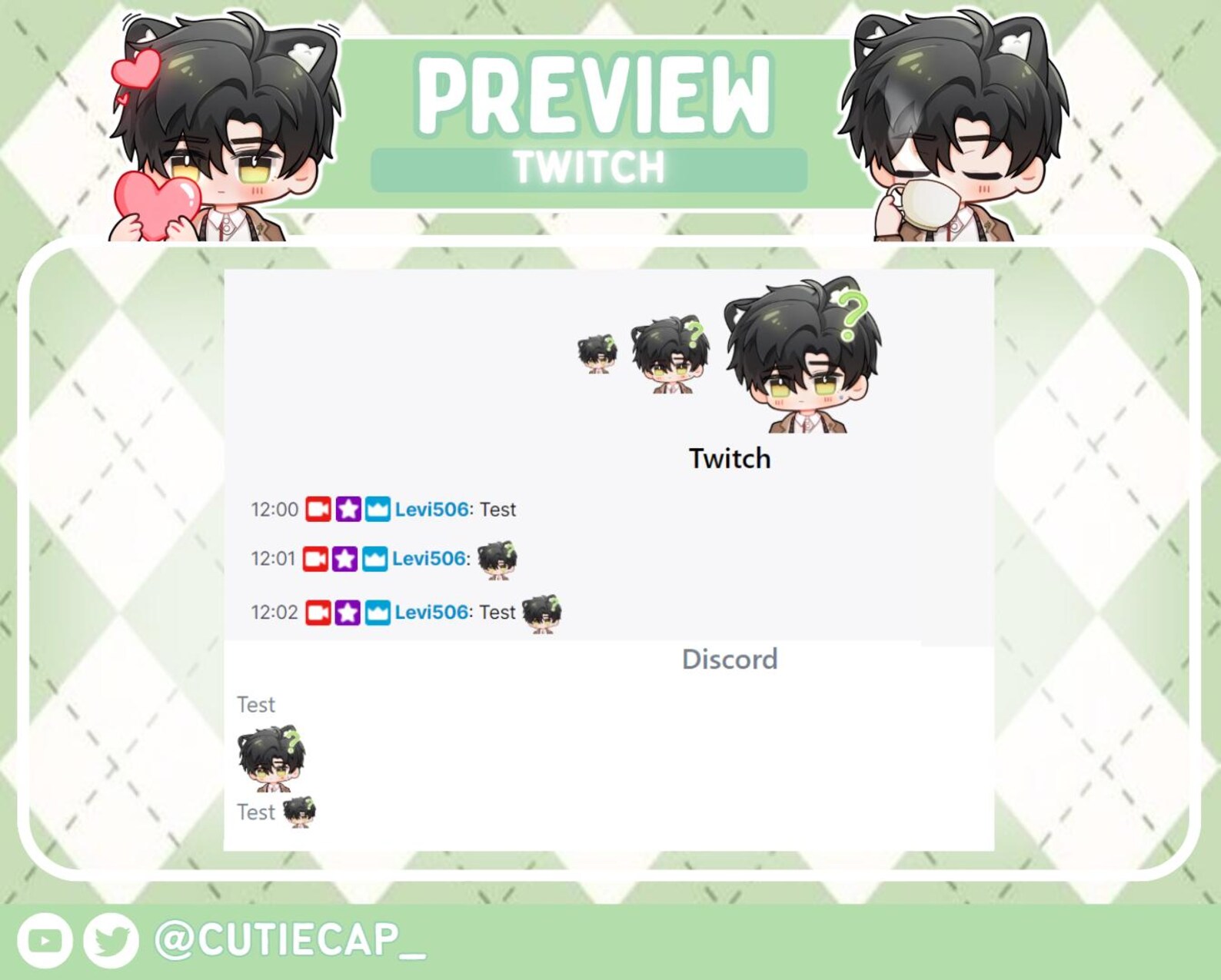 Love and Deepspace Emotes Cat Zayne Twitch Emotes Discord Emotes ...