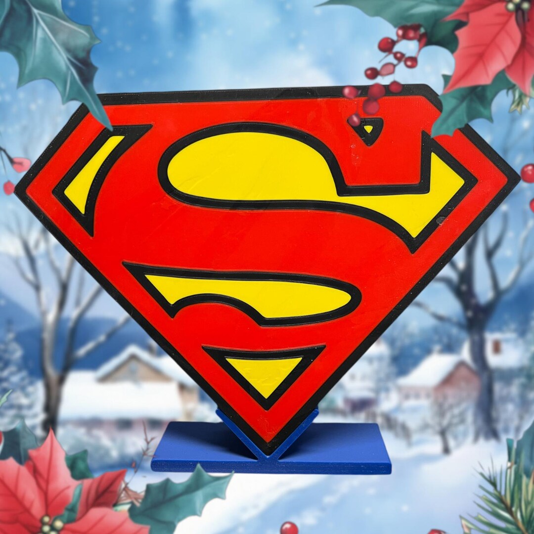 Superman Logo 3d Printed Led Lightbox Display 25x17cm - Etsy