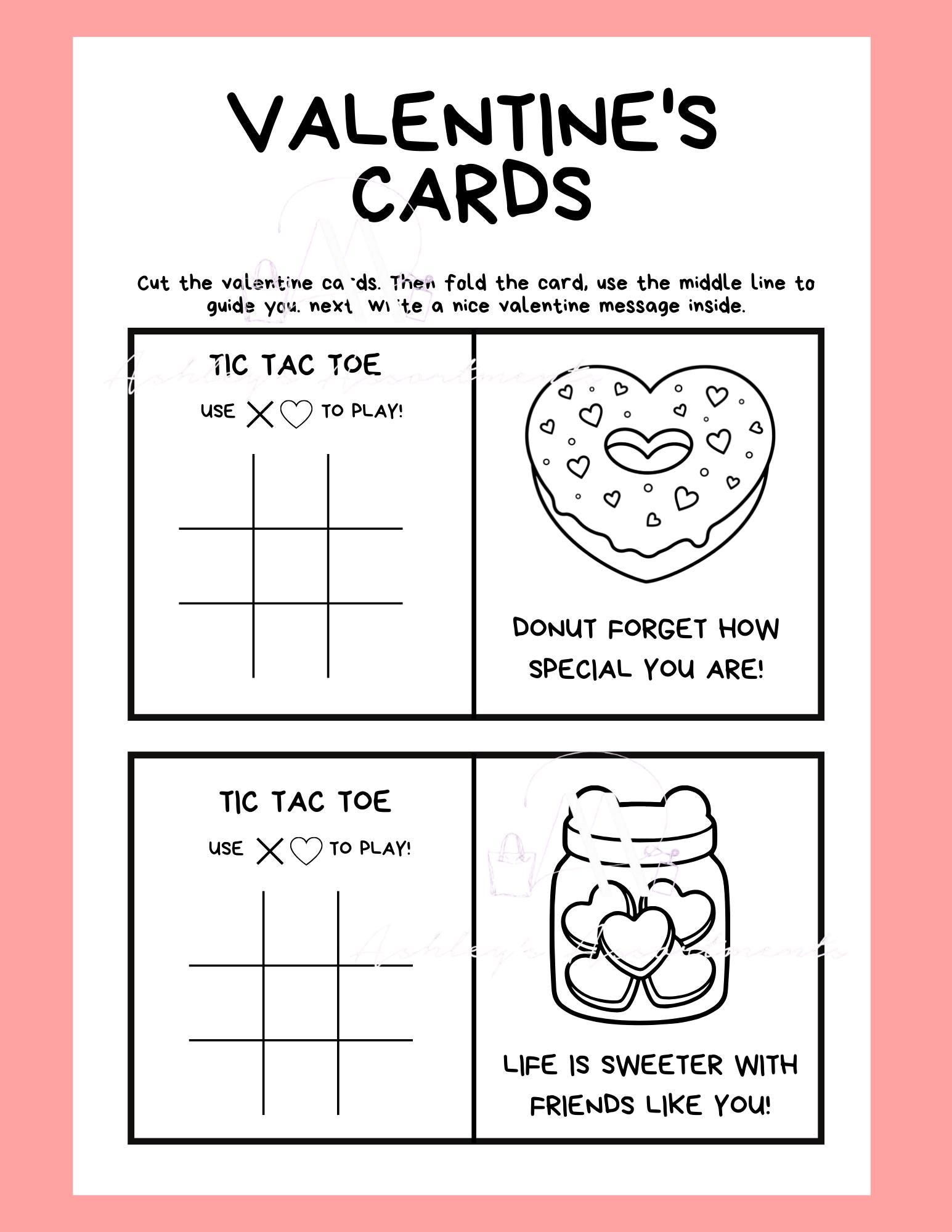 Printable Kids Valentine Exchange Cards, Dessert Themed Valentine's Day ...