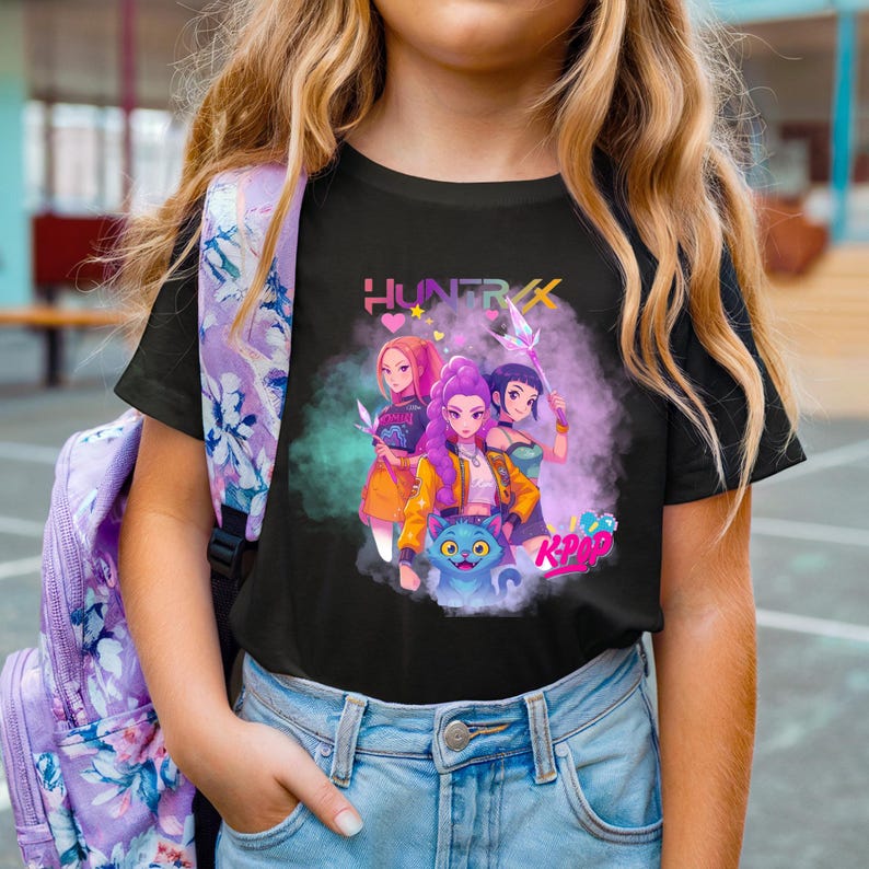 Huntrix Kpop Demon Hunters Youth Tee, Anime Style - Etsy