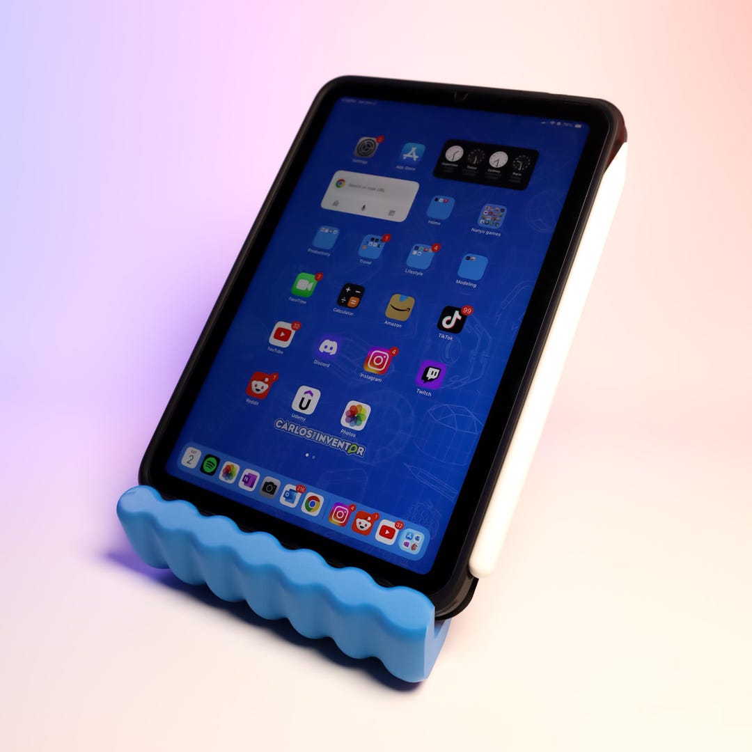 3D Printed iPad Tablet Stand - Stylish Desk Holder - Modern Tablet Dock ...