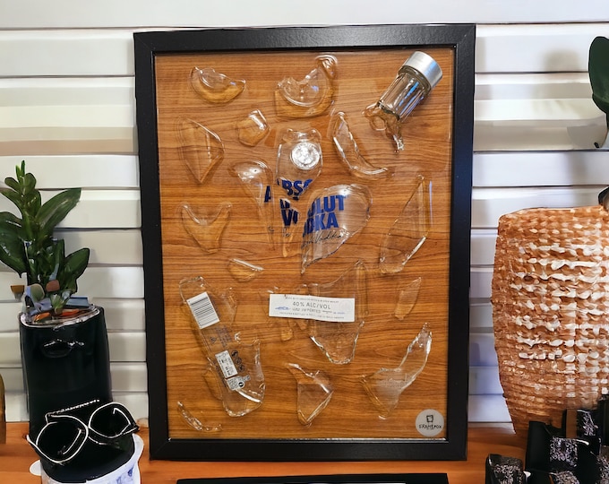 Vodka Bottle Picture Frame Decor, Bar Cart Wall Decor, Epoxy Resin Art ...