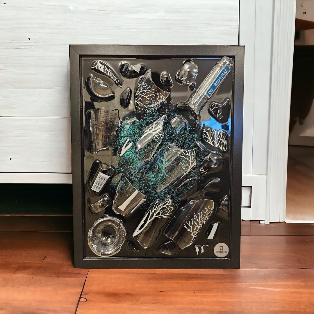 Picture Epoxy Belvedere Vodka Bottle Epoxy Frame Wall Art Epoxy Wall ...
