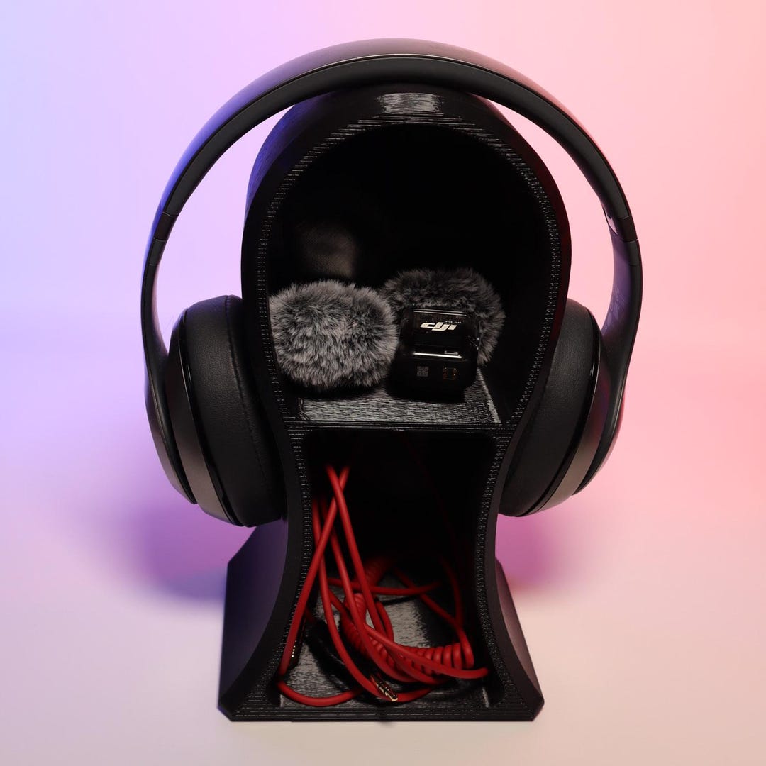 3d-printed Headphone Stand With Storage – Modern Headset Holder ...