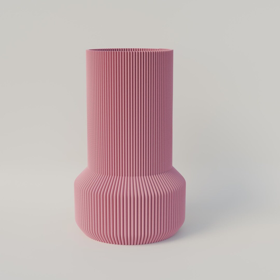 Modern 3d-printed Ribbed Vase – Minimalist Home Decor – Stylish Eco ...