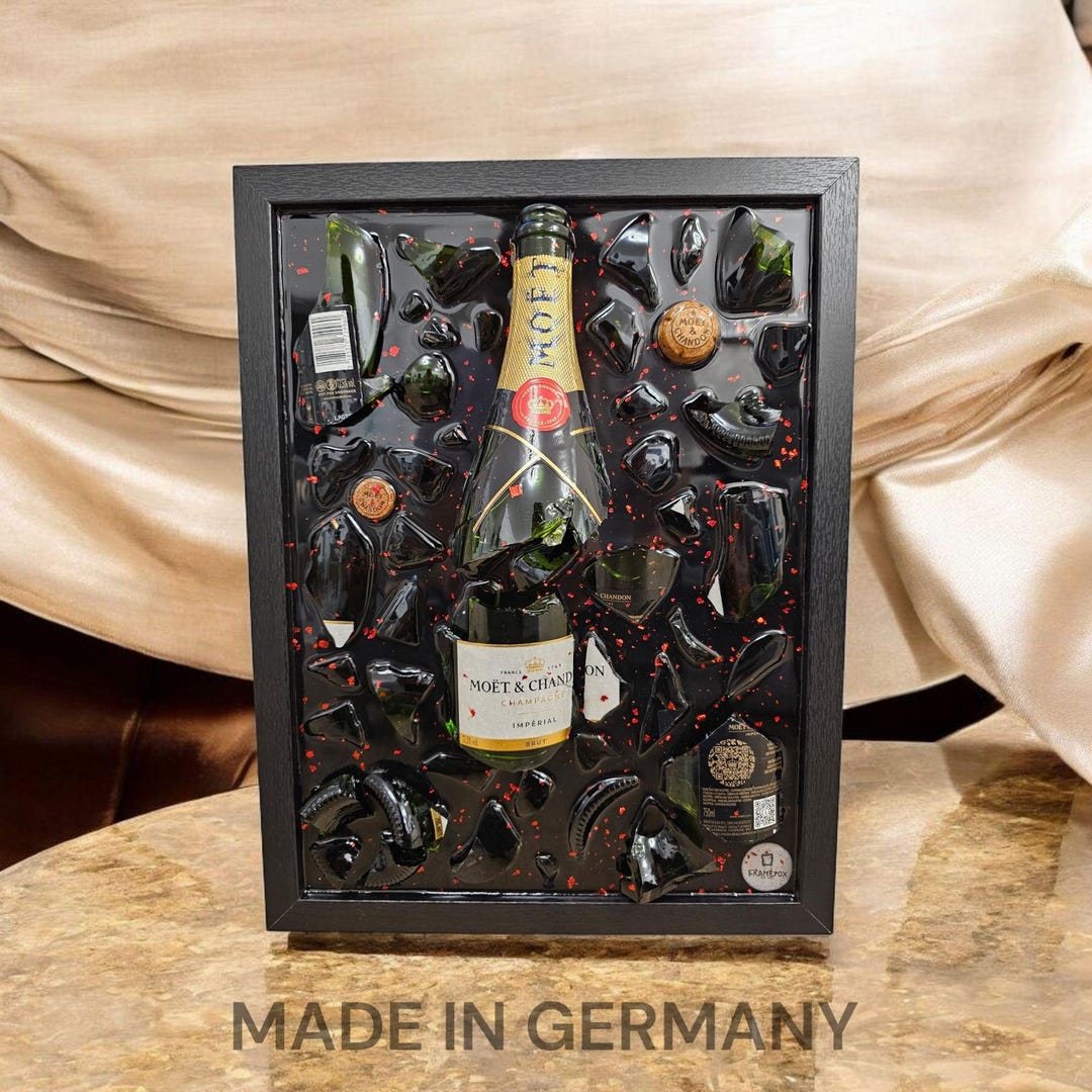 Luxury Champagne Wall Art Moët & Chandon Broken Bottle Decor Upcycled ...