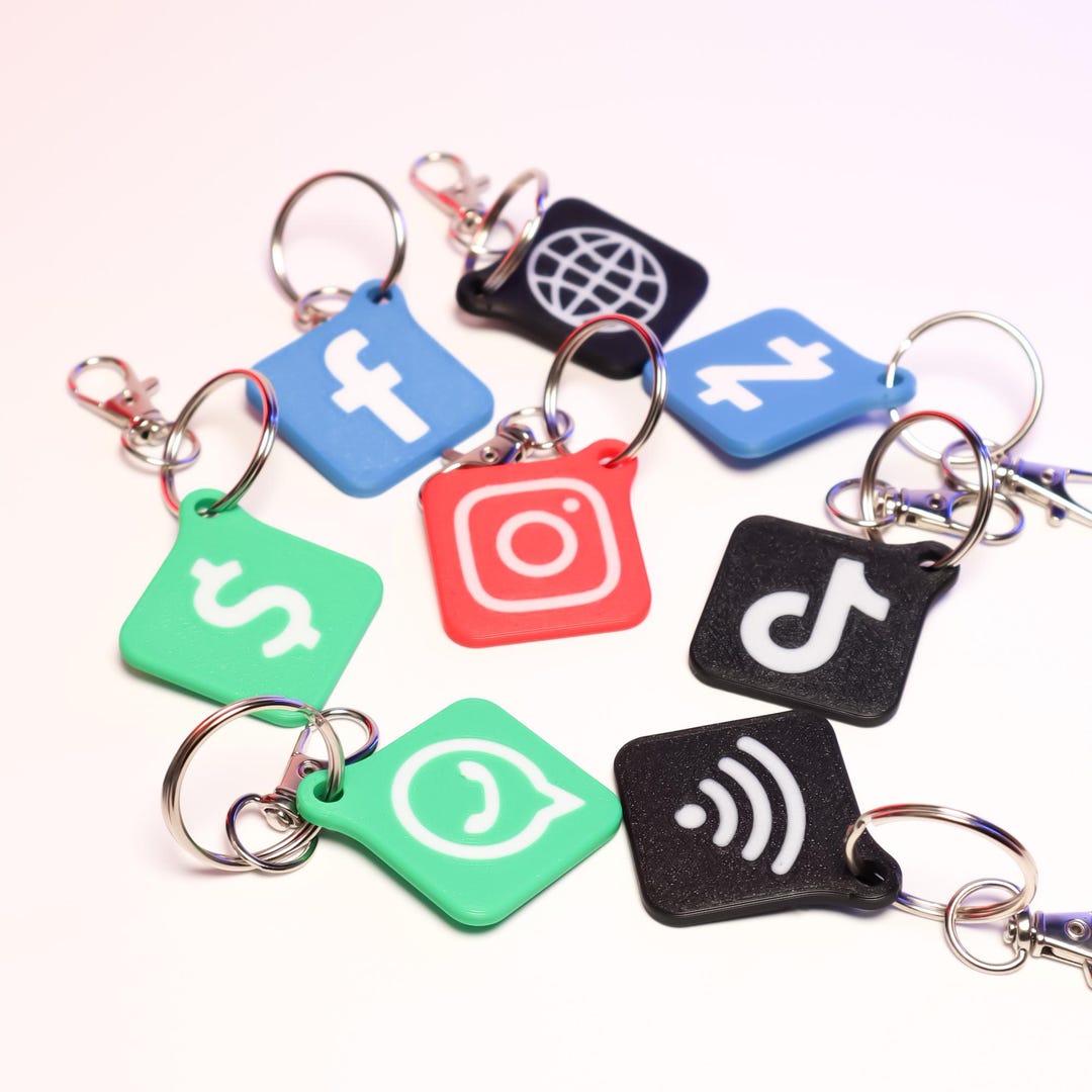 NFC Social Media Tags 3D Printed – Instagram, Tiktok, Facebook ...