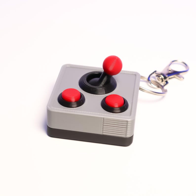 Retro Joystick Keychain 3d-printed – Classic Arcade Controller Charm ...
