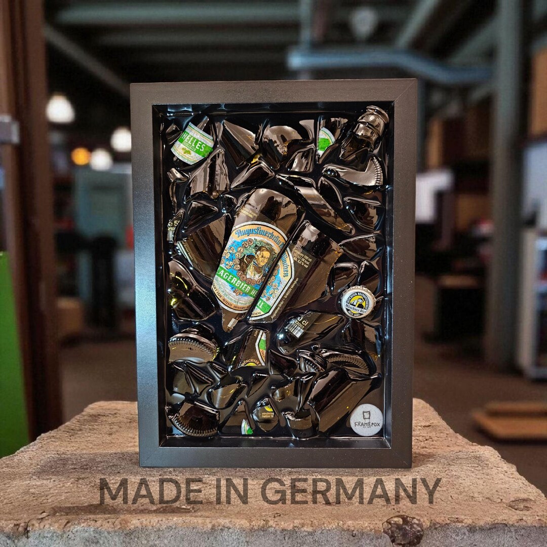 Augustiner Helles Beer Bottle Wall Art – Unique Broken Glass Resin ...
