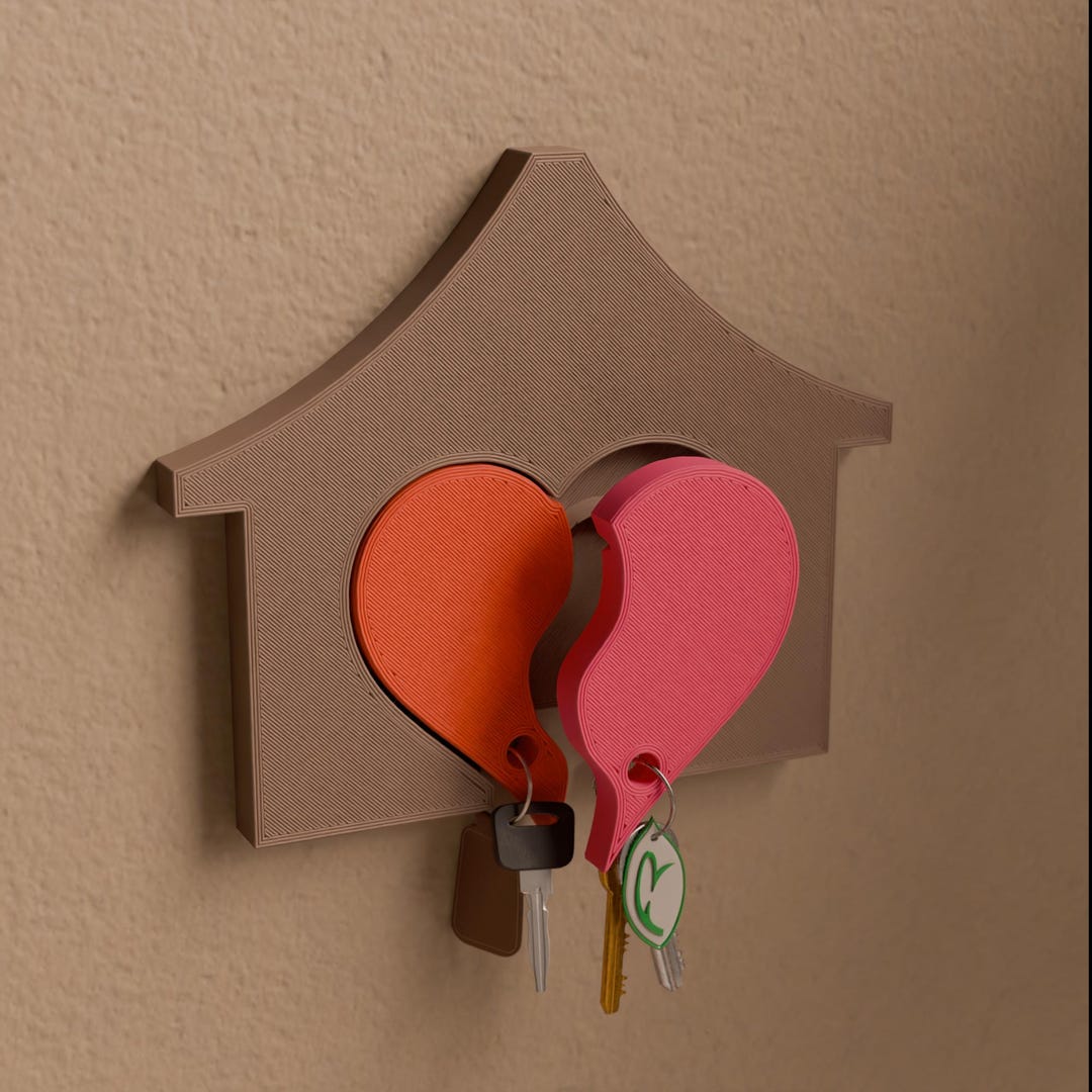 3D Printed Key Holder - Wall Mounted Key Organizer - Modern Home ...