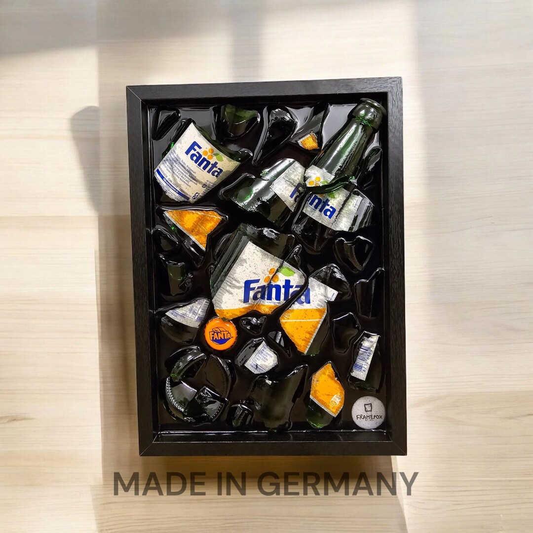 Fanta Broken Bottle Wall Art – Upcycled Resin Pop Art, Handmade Bar ...