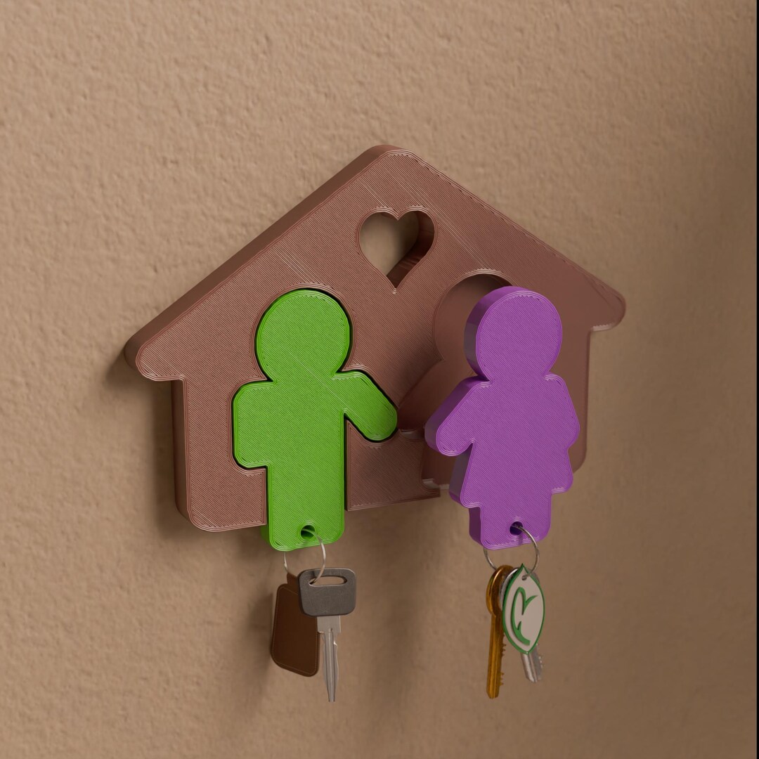 Key Holder 3D Printed - Wall Mounted Key Rack - Modern Entryway ...