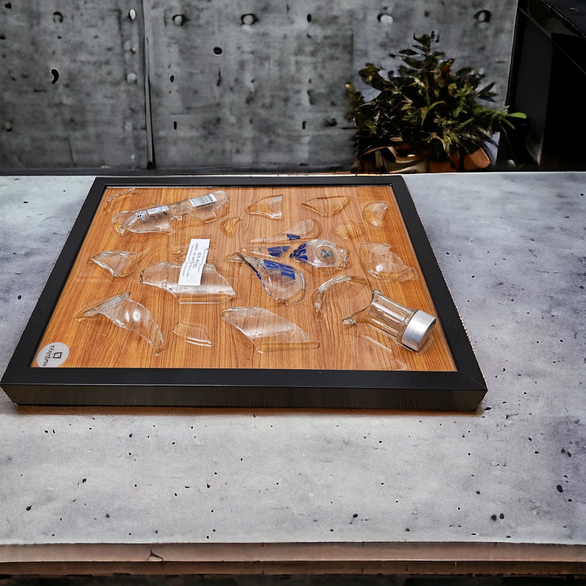 Vodka Bottle Picture Frame Decor, Bar Cart Wall Decor, Epoxy Resin Art ...