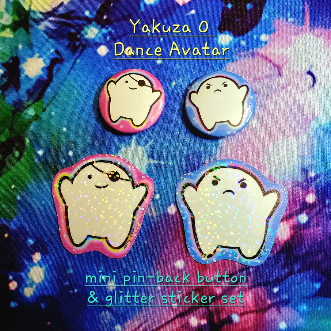 Yakuza 0 Dance Avatar | 1.25" Pin-back Buttons, Glitter Sticker Set ...