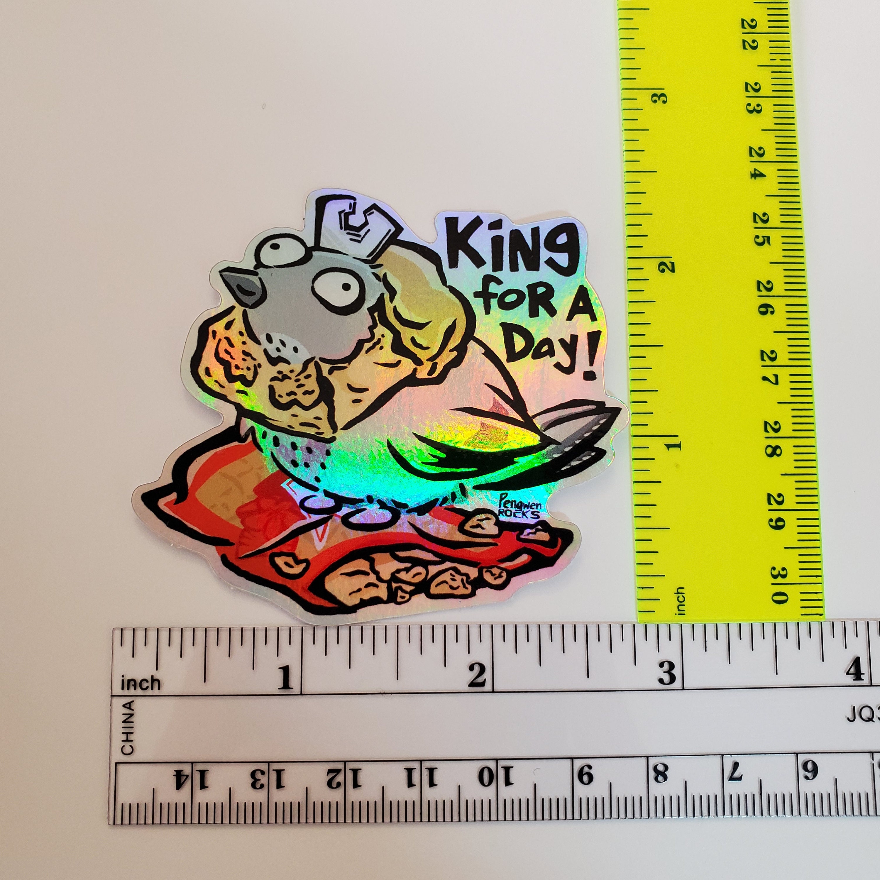 Bruddah King Pigeon Sticker King for A Day 3 Holographic Rainbow Glossy ...