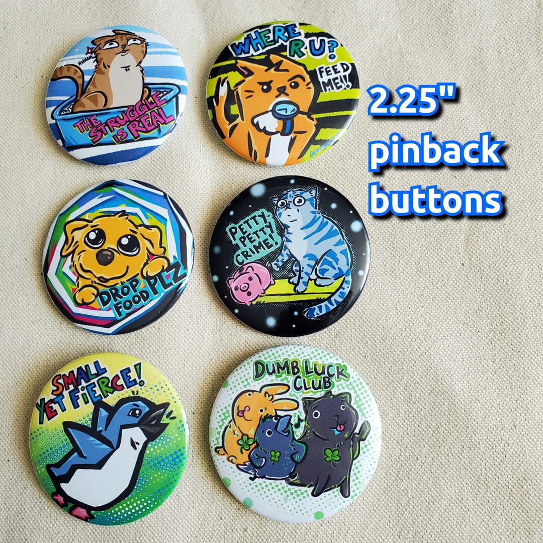 Animals W/attitude Pinback Buttons 2.25 Individual or as a Set - Etsy
