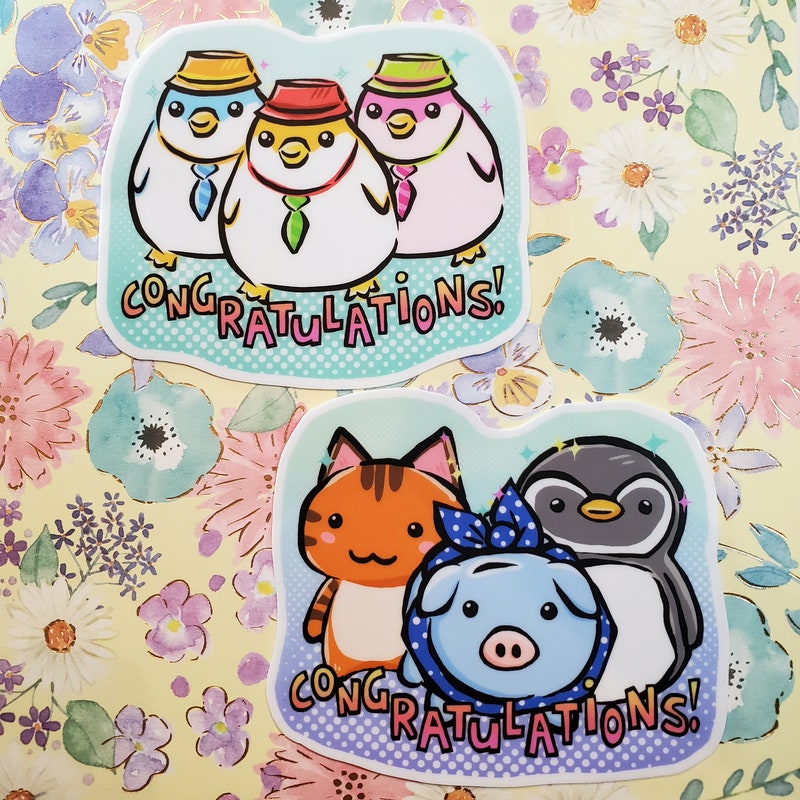 Congratulations Stickers - Etsy