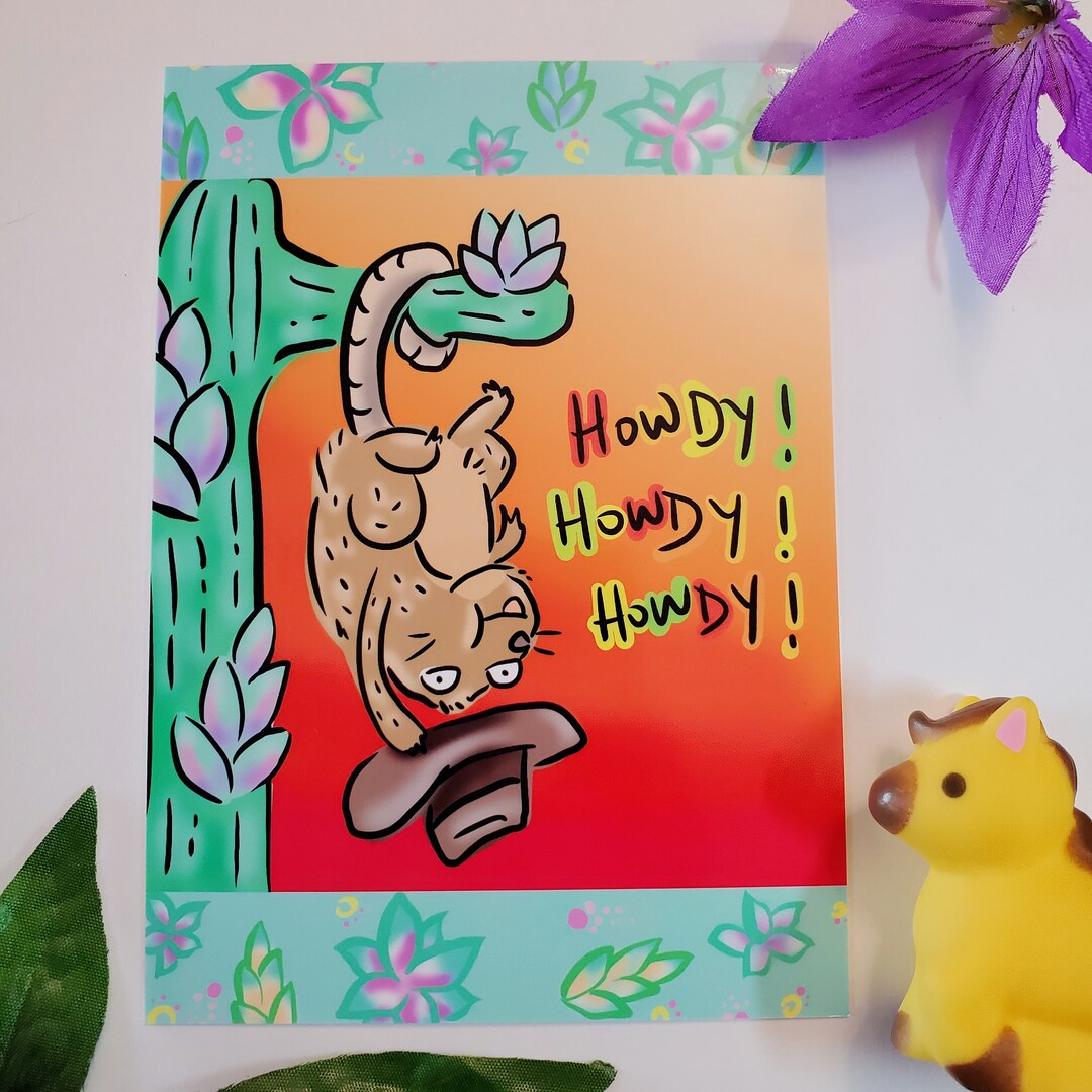 Howdy Howdy Howdy Cowboy Critter Art Print Approximately 46 - Etsy
