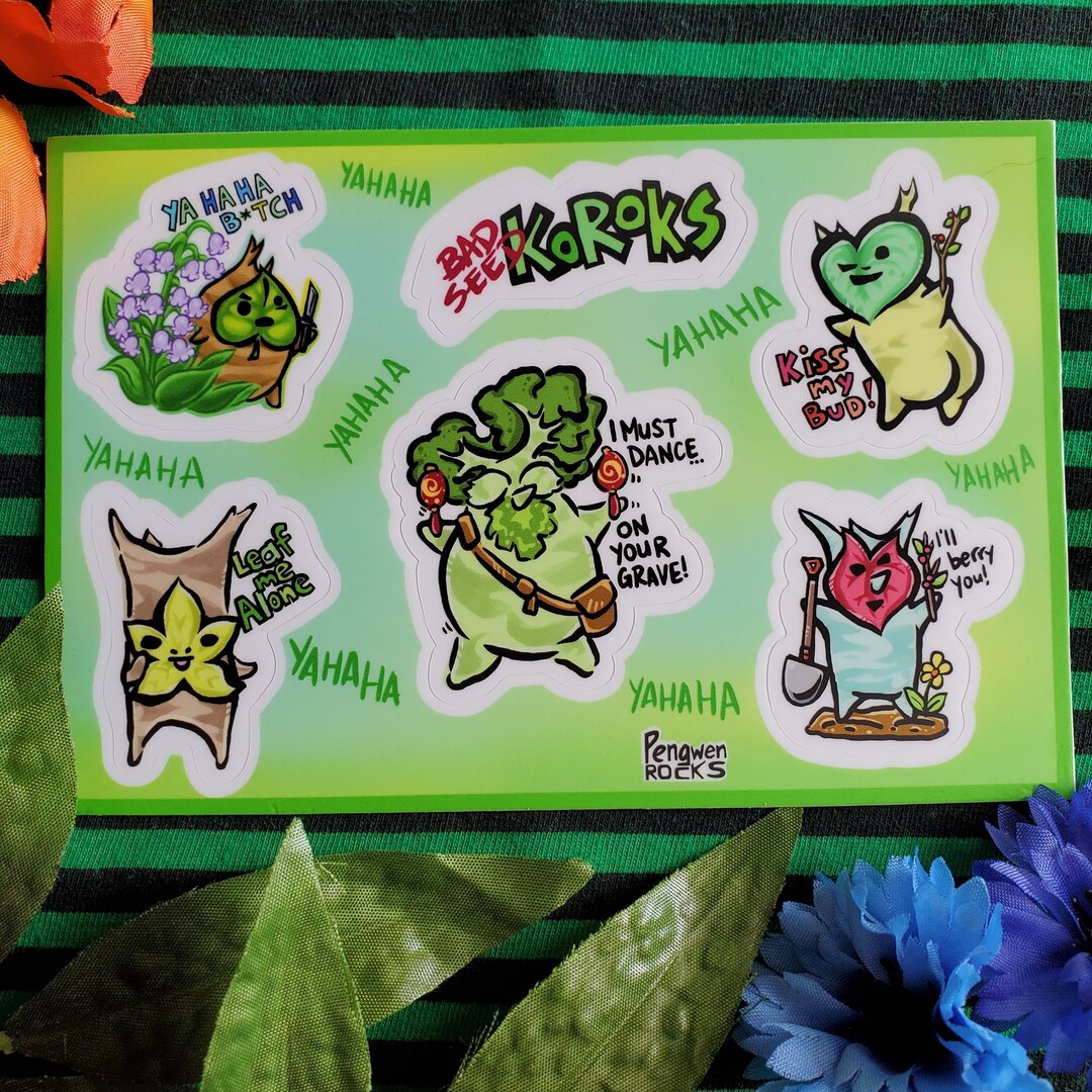 Korok Bad Seed/ Bad Puns Sticker Sheet 4"×6"| Loz | Waterproof Stickers ...