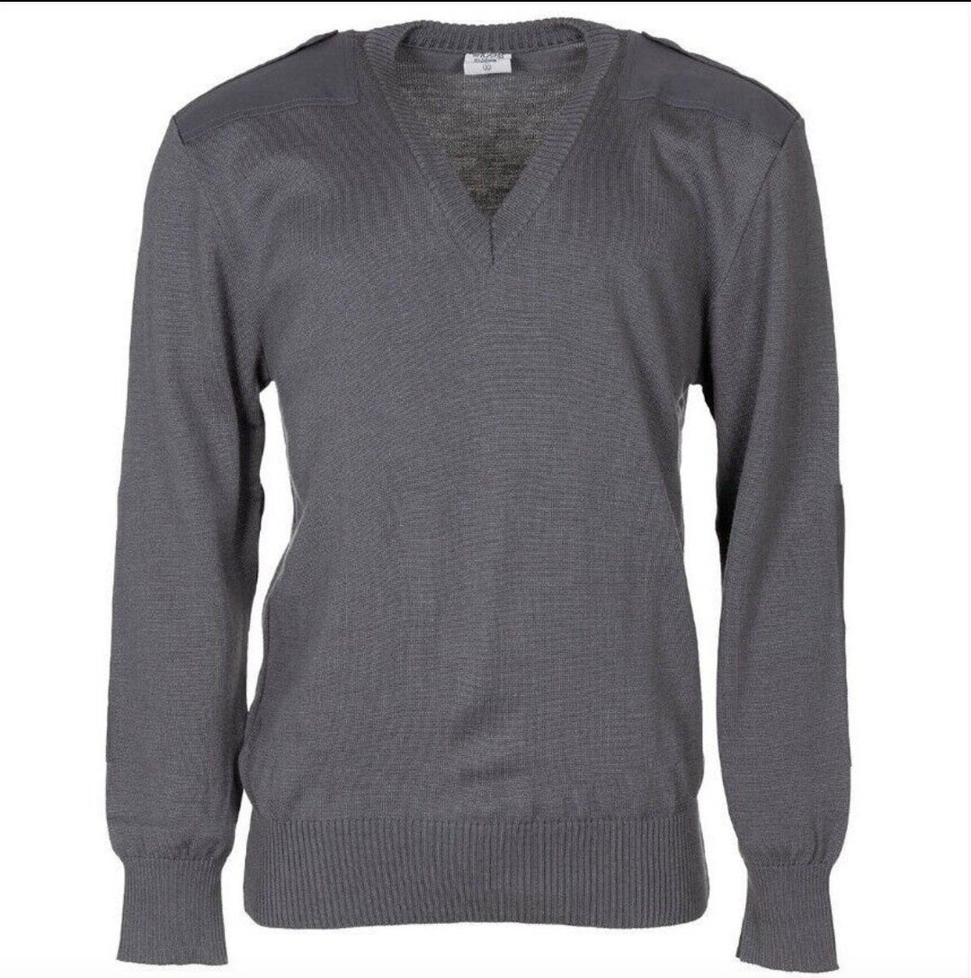 Genuine Austrian Army Pullover NEW Commando Grey Wool V-neck Sweater ...