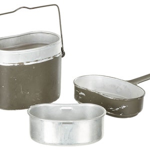 Original Austrian Army Military Mess Ki, Aluminium OD Green 3 Parts ...