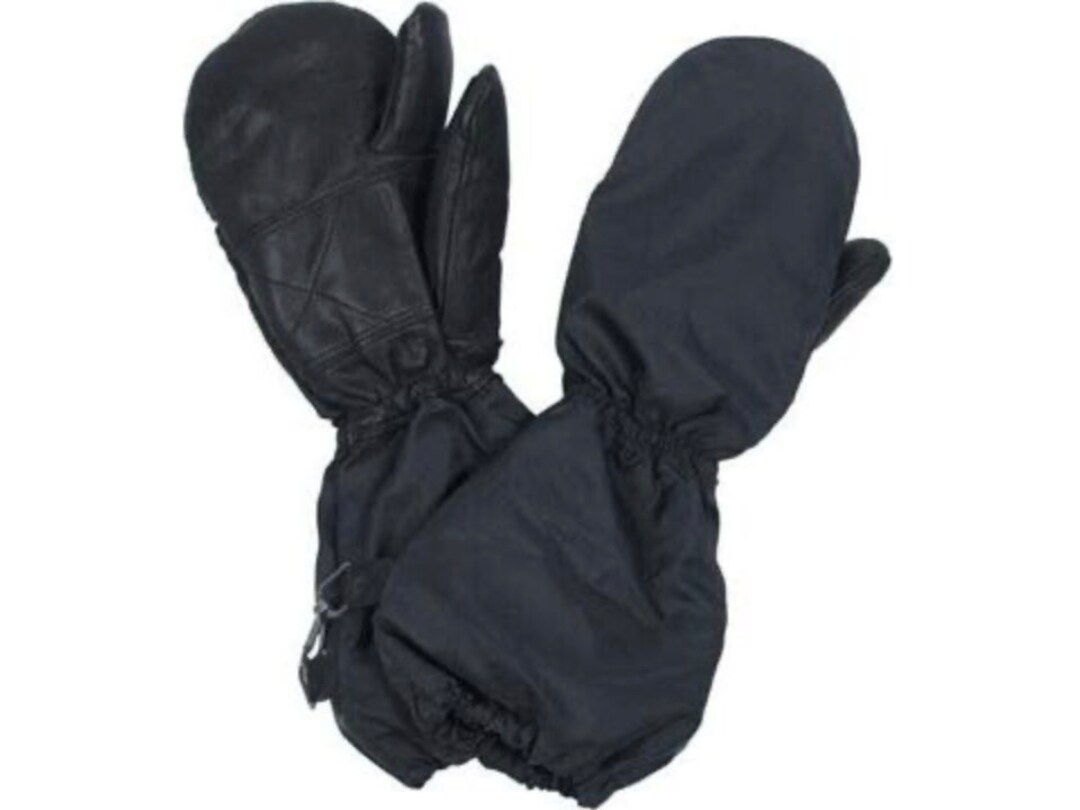 Original Swiss Army Military Winter Mittens 3 Finger Lined Black Used ...