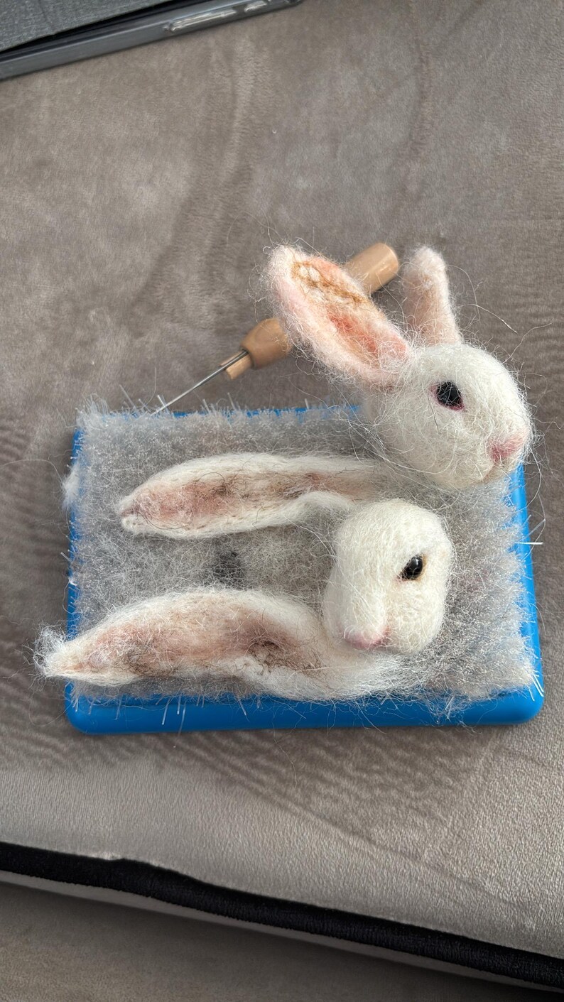 Rabbit Handmade Needle Felted Brooch, Needle Felting Rabbit, Bunny ...
