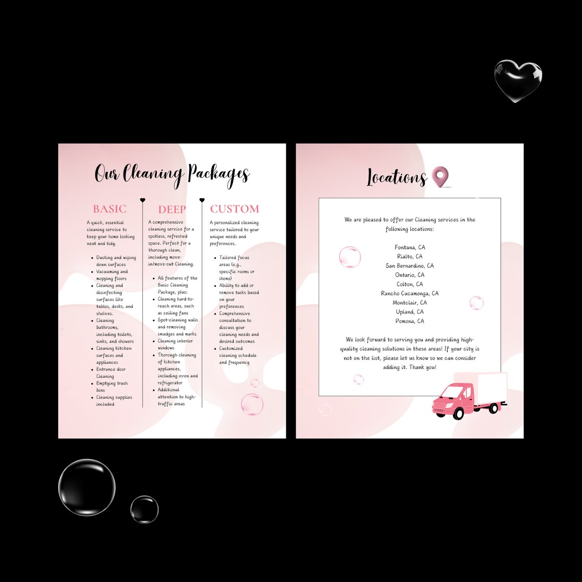 Cleaning Services Flyer, Adorable Pink Cleaning Services Flyer, Kawaii ...