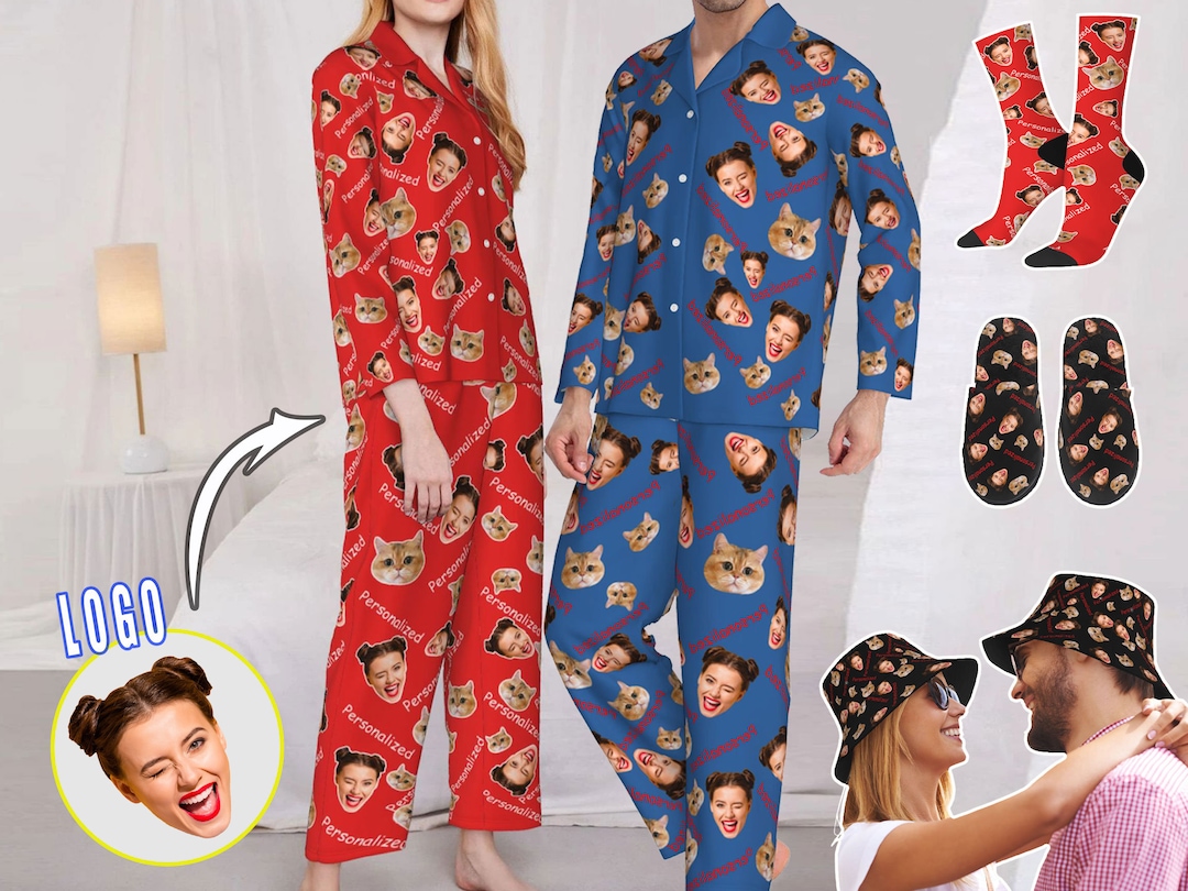 Personalized Face Pajamas Custom Photo Pajamas for Women Men ...