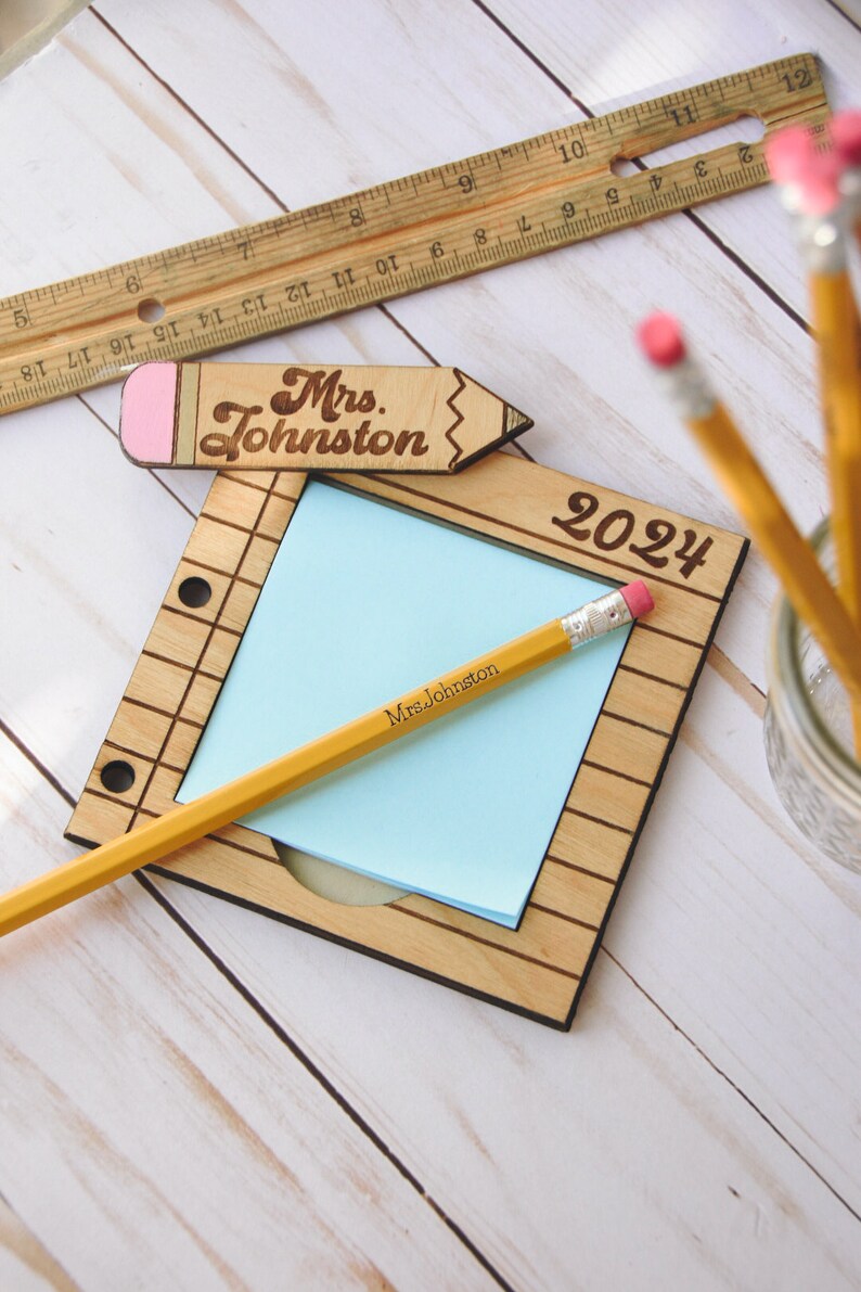Custom Teacher Appreciation Post-it Note Holder Personalized Notebook ...