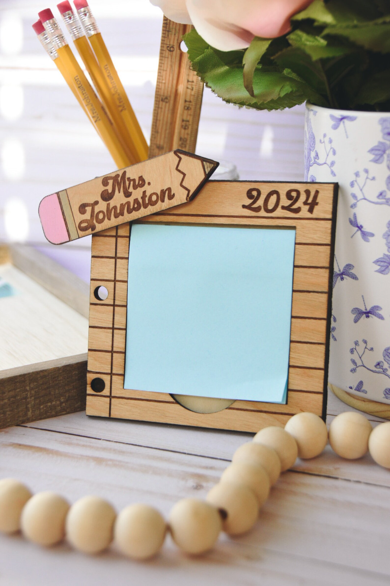 Custom Teacher Appreciation Post-it Note Holder - Personalized Notebook ...
