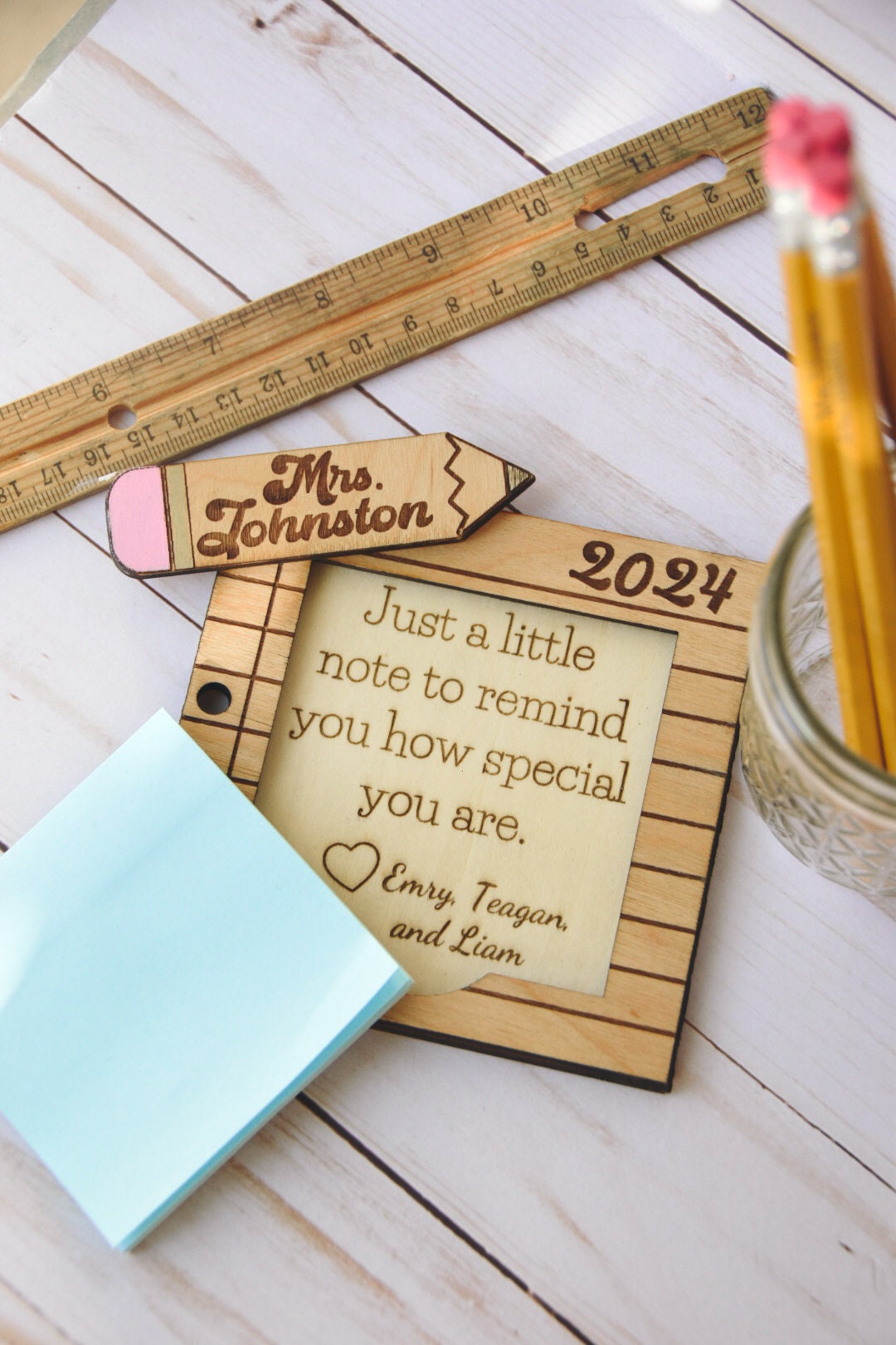 Custom Teacher Appreciation Post-it Note Holder - Personalized Notebook ...