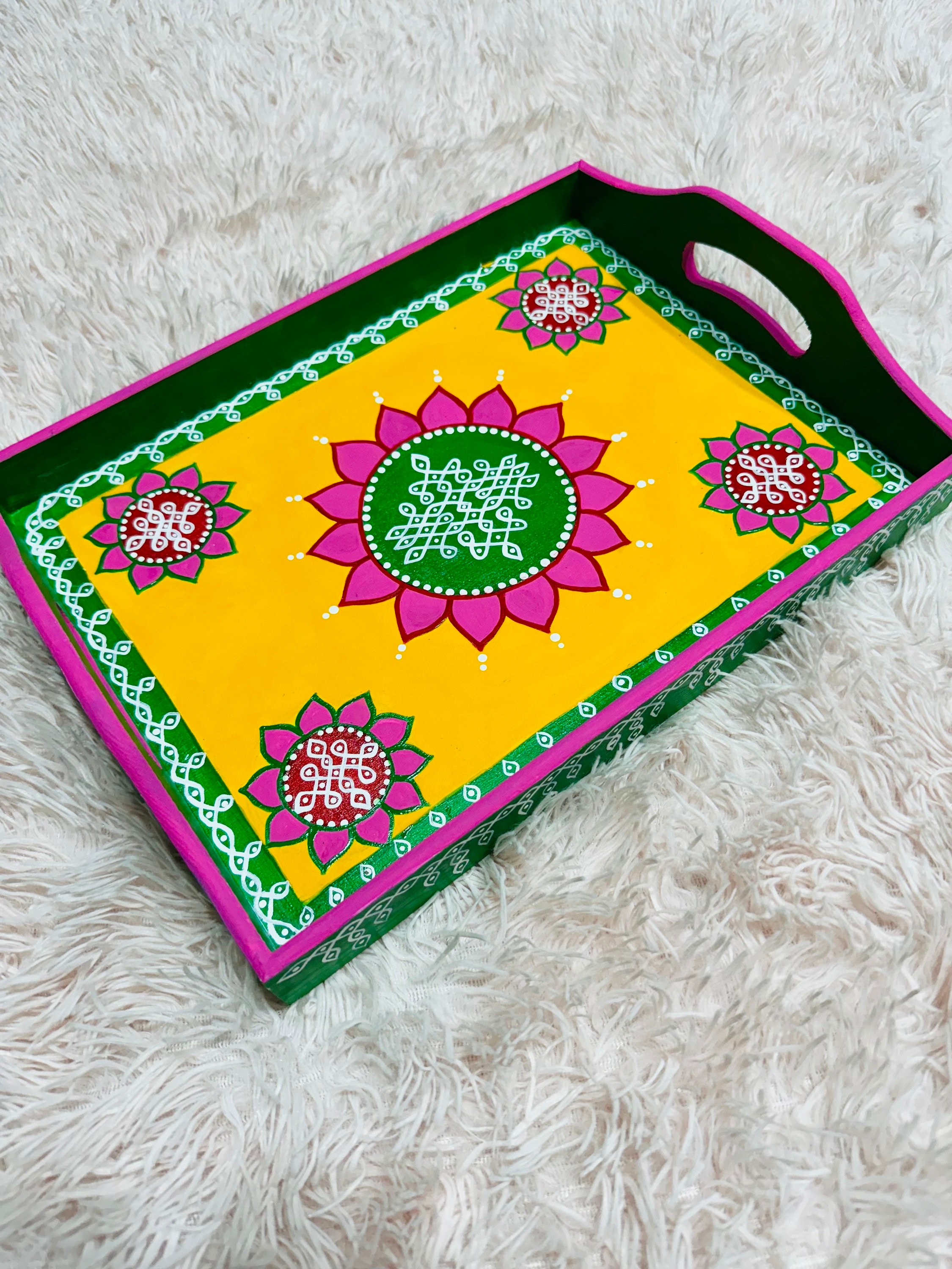 Muggu Tray , Traditional Rangoli Art, Festive Decor - Etsy