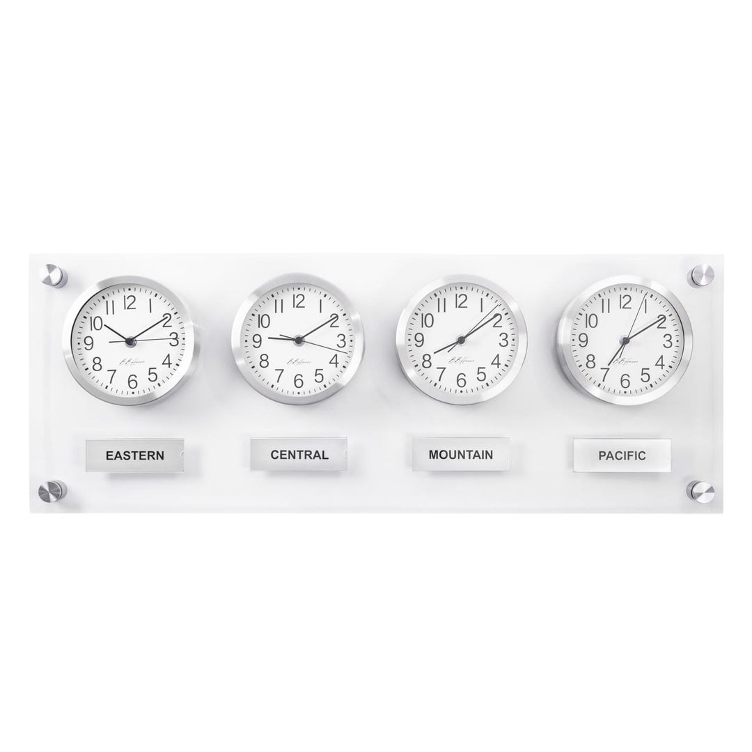 B.b.horaire Modern Wall Clock - Time Zone Wall Clock - Silent Non ...