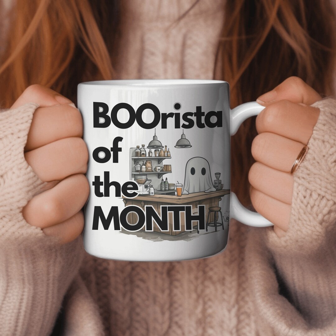 Boorista of the Month Mug, Ghost Coffee Mug, Ghost Mug, Barista Mug ...